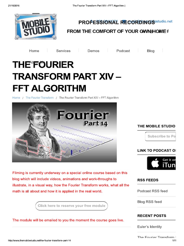 The Fourier Transform Part XIV - FFT Algorithm - PDF | PDF