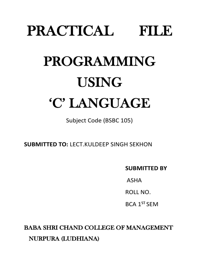 C Programming Practical Guide | PDF