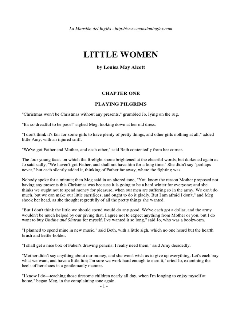 Little Women: Chapter One Summary | PDF | Little Women