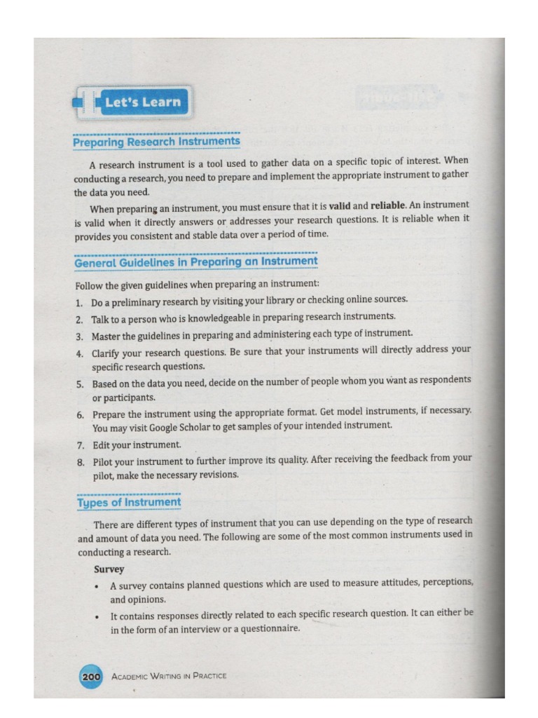 Research Instruments | PDF