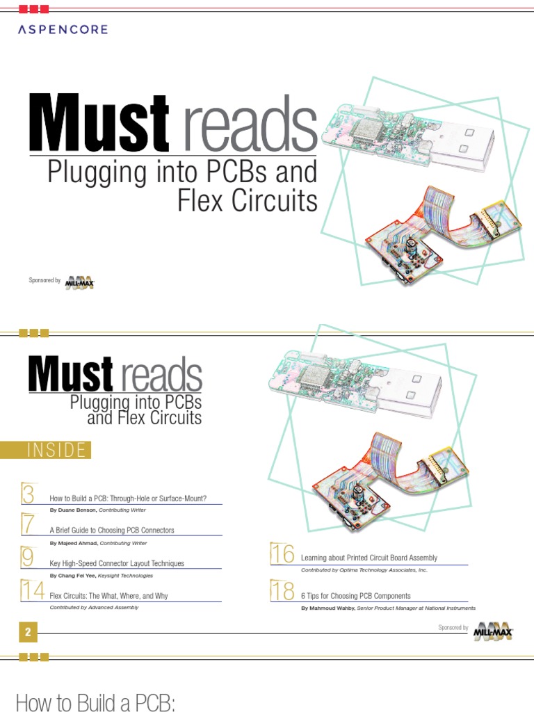 Plugging Into Pcbs and Flex Circuits: Sponsored by | PDF | Printed ...