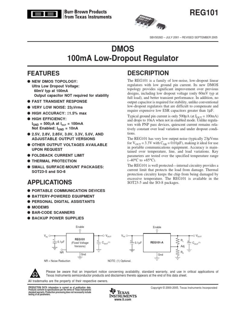 REG101NA 2.5CT Datasheetz PDF | PDF | Electronic Engineering | Electronics