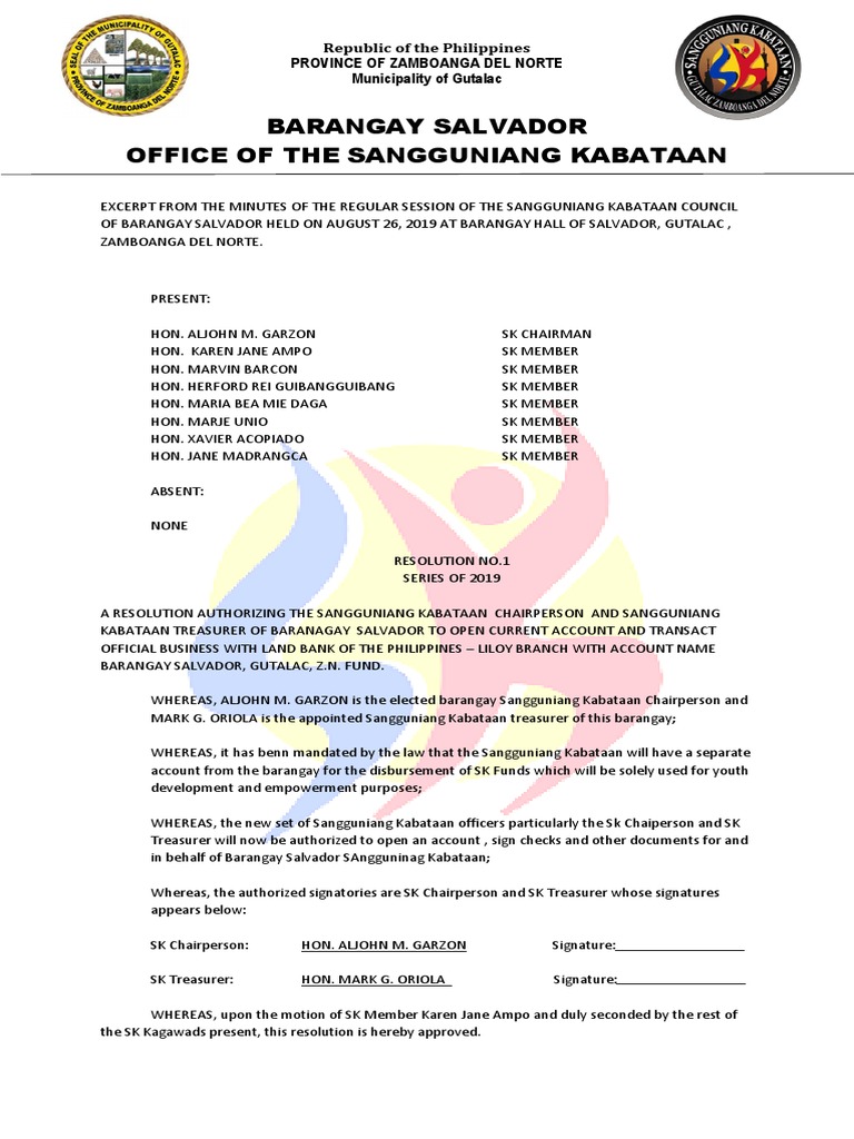 Bank Account - Resolution | Social Institutions | Society