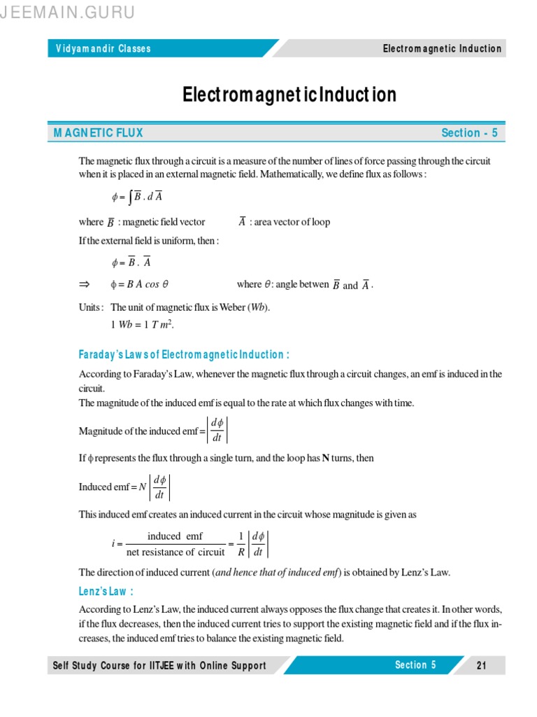 Electromagnetic Induction Concepts and Problems | PDF | Electromagnetic ...