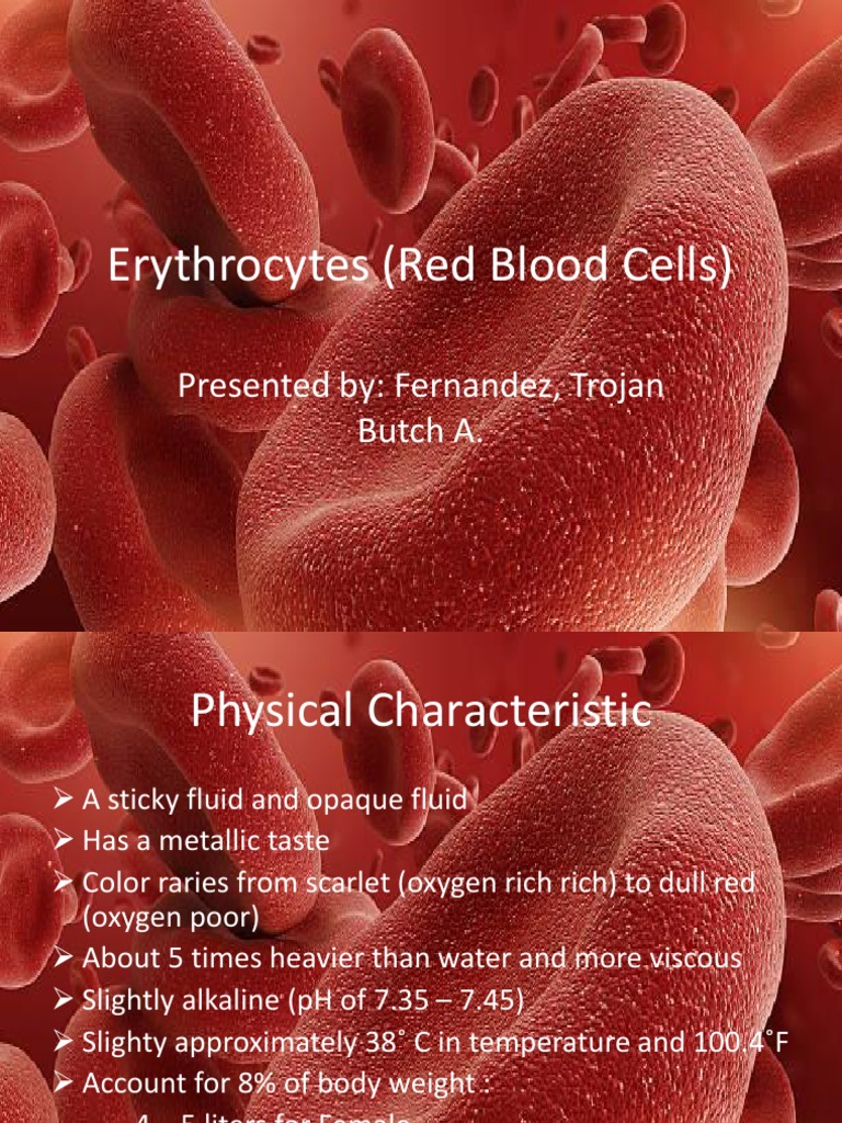 Erythrocytes Red Blood Cells | PDF | Anemia | Red Blood Cell