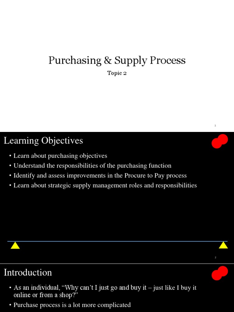 Purchasing & Supply Process: Topic 2 | PDF | Procurement | Supply Chain ...