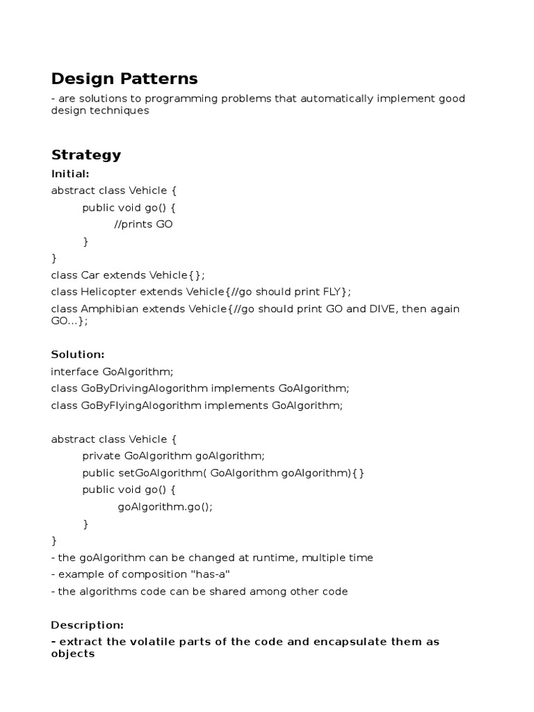 Design Patterns: Strategy | PDF | Inheritance (Object Oriented Programming) | Class (Computer ...