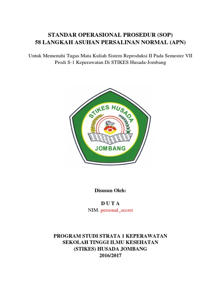 Standar Operasional Prosedur (SOP) Asuhan Persalinan Normal 58 Langkah ...
