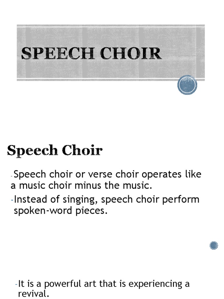 Speech Choir | PDF | Choir | Singing
