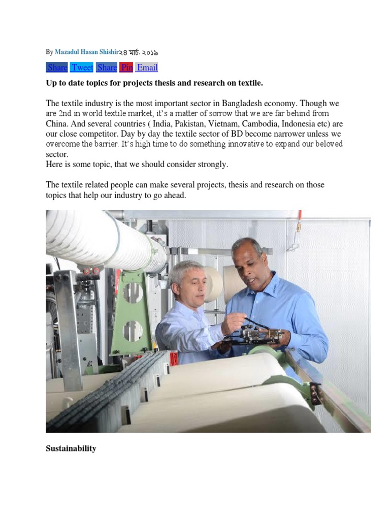 Up To Date Topics For Projects Thesis and Research On Textile | PDF ...