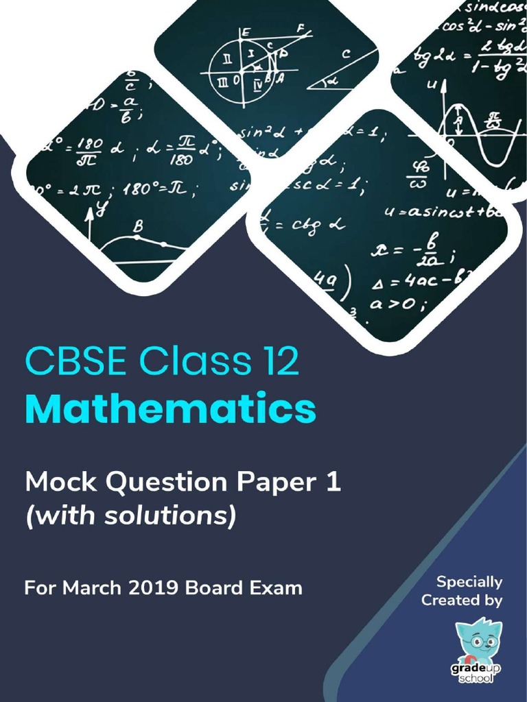 XII Mathematics Mock Paper 1.PDF-81 | PDF | Plane (Geometry) | Maxima ...