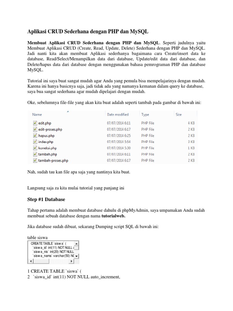 Aplikasi CRUD Sederhana Dengan PHP Dan MySQL | PDF | Karier ... Aplikasi CRUD Sederhana Dengan PHP Dan MySQL | PDF | Karier ...