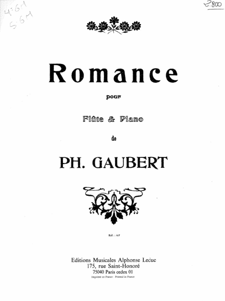 PH Gaubert Romance Pour Flute Piano PDF | PDF