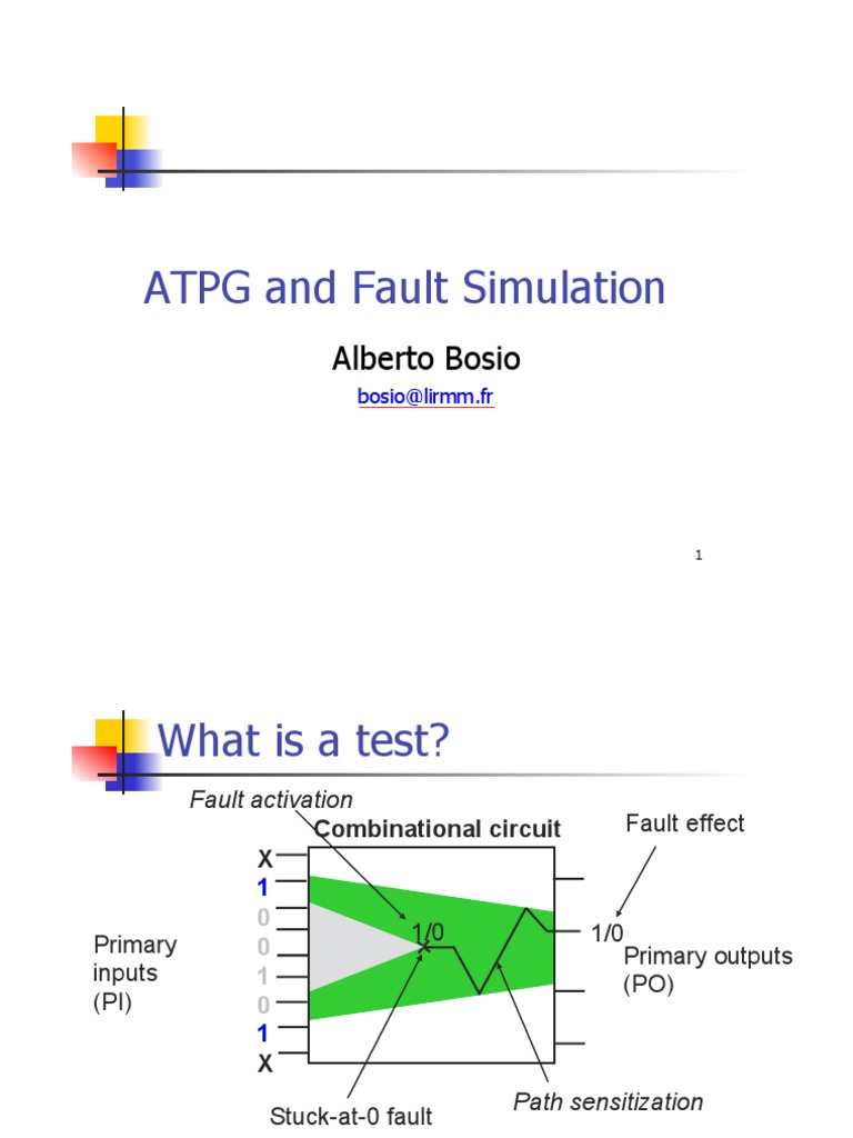 Atpg And Fault Simulation Alberto Bosio Pdf Electronic Design Applied Mathematics 