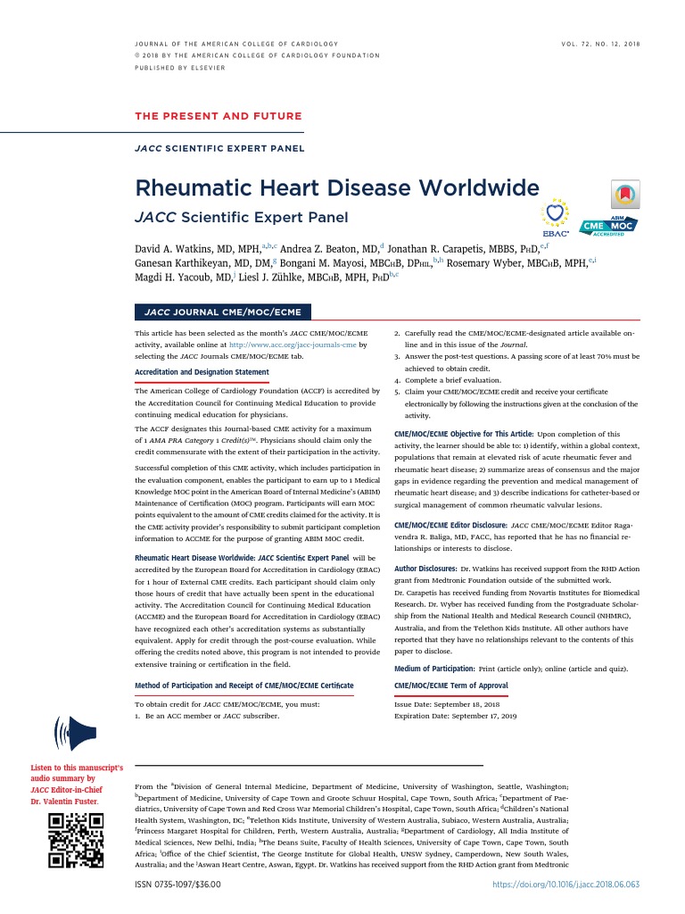 (RHD) Rheumatic Heart Disease Worldwide | PDF | Antibody | Streptococcus