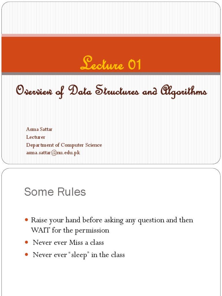 Lec 1 Ds A Algorithm Pdf Time Complexity Computational Complexity