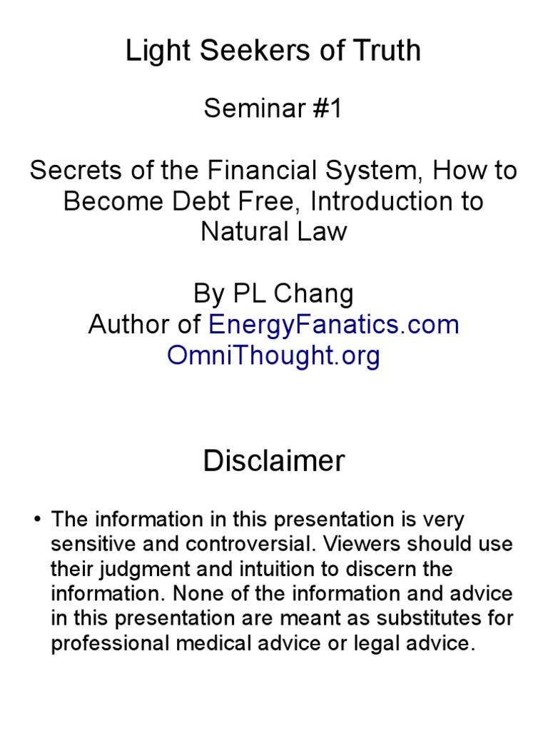 Financial System Secrets & Debt Freedom | PDF | Promissory Note | Money