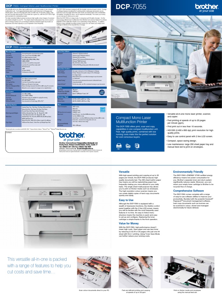 DCP7055 PDF | PDF | Printer (Computing) | Image Scanner