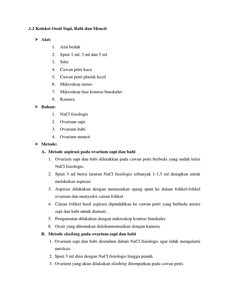 Koleksi Oosit | PDF