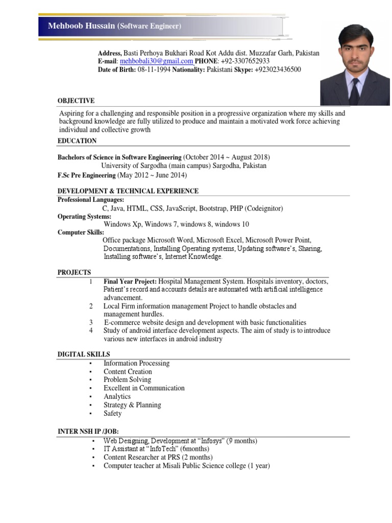 Mehboob Hussain (: Software Engineer) | PDF | Microsoft Windows | Web ...