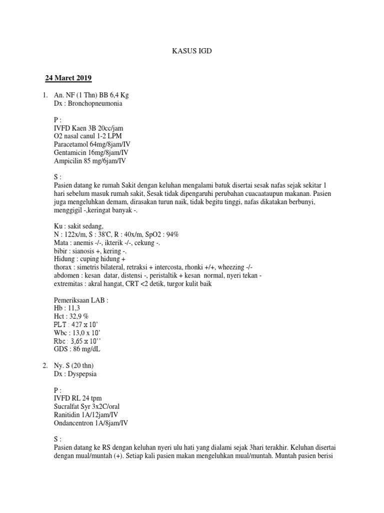 Kasus Igd | PDF | Sains & Matematika