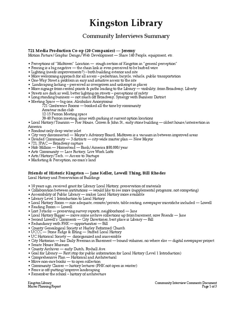 12 KL Community Interview Comments | PDF | Libraries