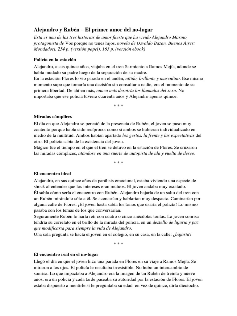 Alejandro y Rubén (Vos Porque No Tenés Hijos) | PDF