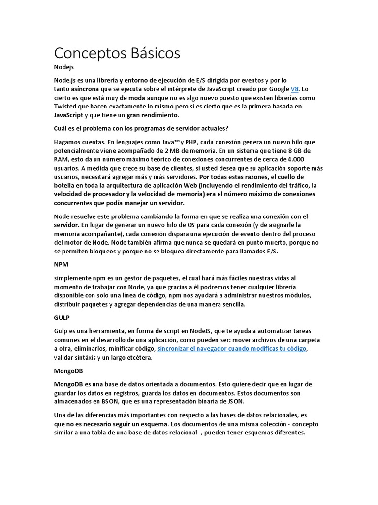 Conceptos Básico de JavaScript | PDF | Mongo Db | Servidor web
