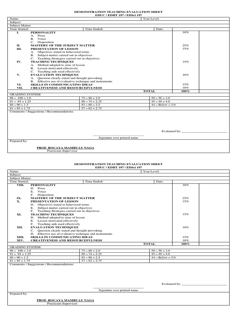 Edht Evaluation Sheet | PDF | Behavior Modification | Psychology