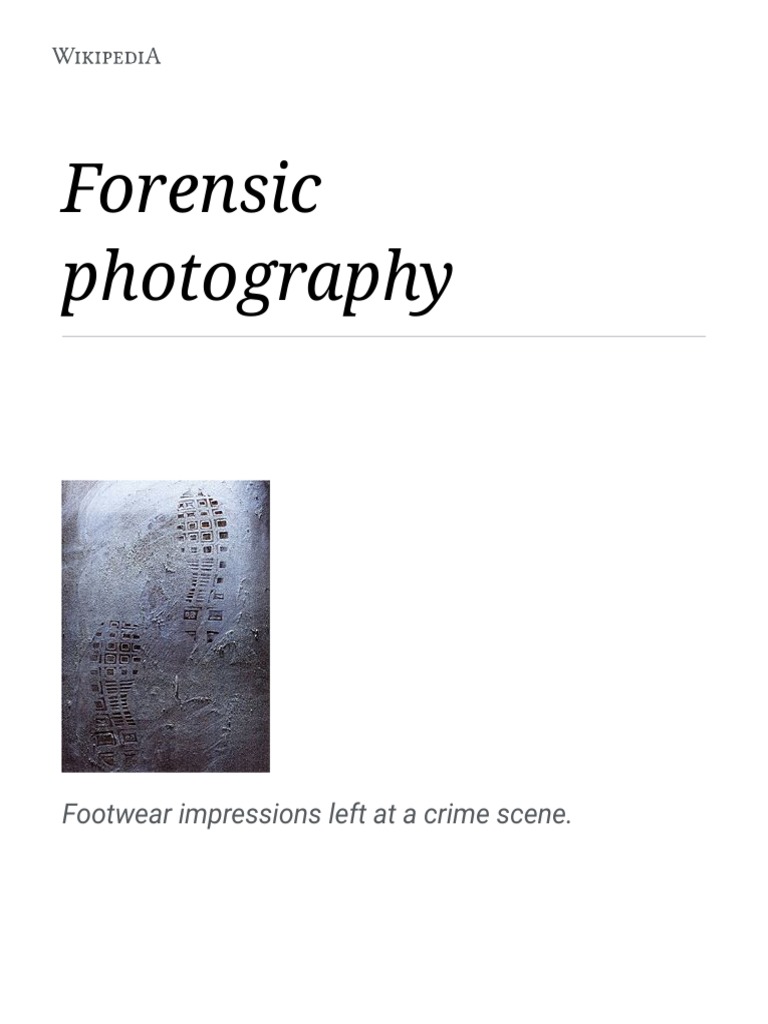 Forensic Photography - Wikipedia | PDF | Shutter Speed | Crime Scene