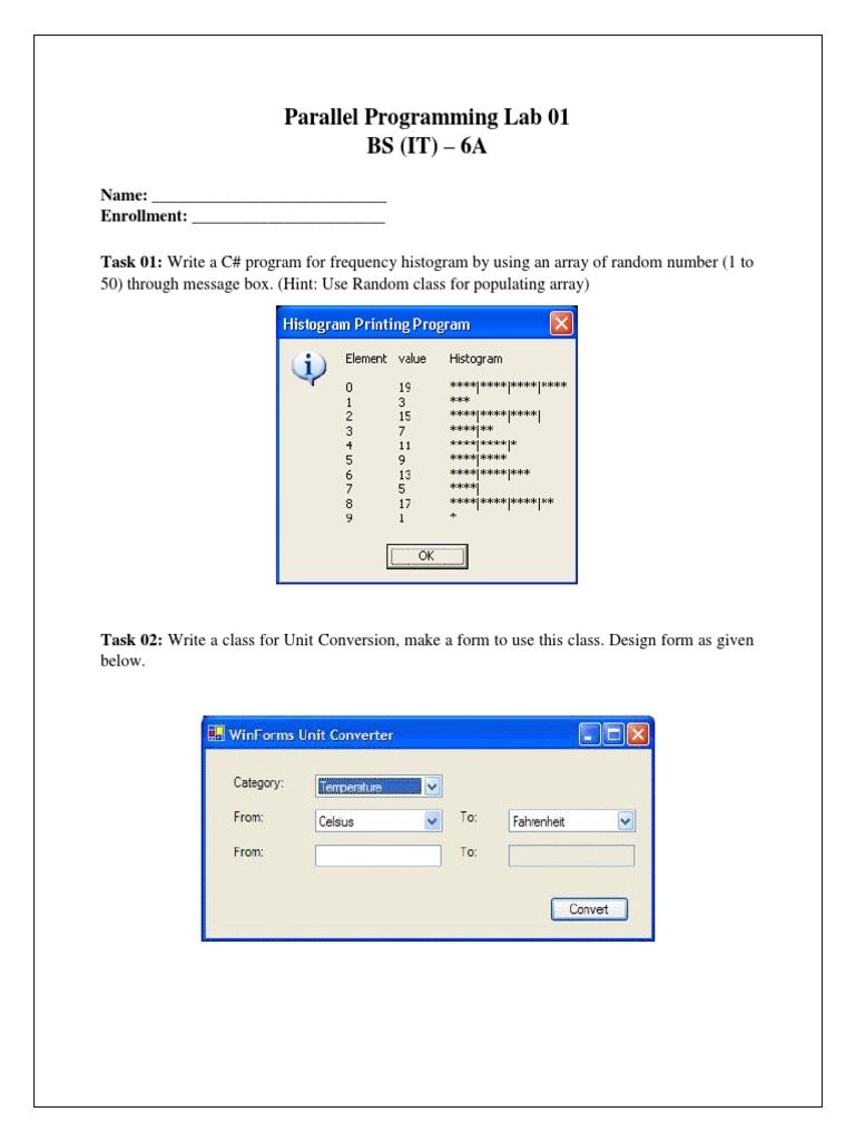 Parallel Programming Lab 01 BS (IT) - 6A: 50) Through Message Box ...