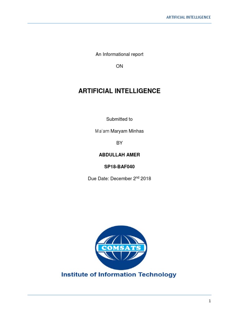 Artificial Intelligence Report | PDF | Artificial Intelligence ...