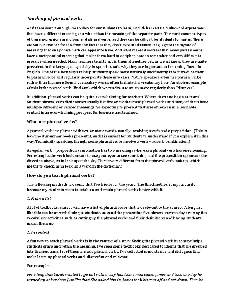 Mastering Phrasal Verbs | PDF | Phrase | Idiom