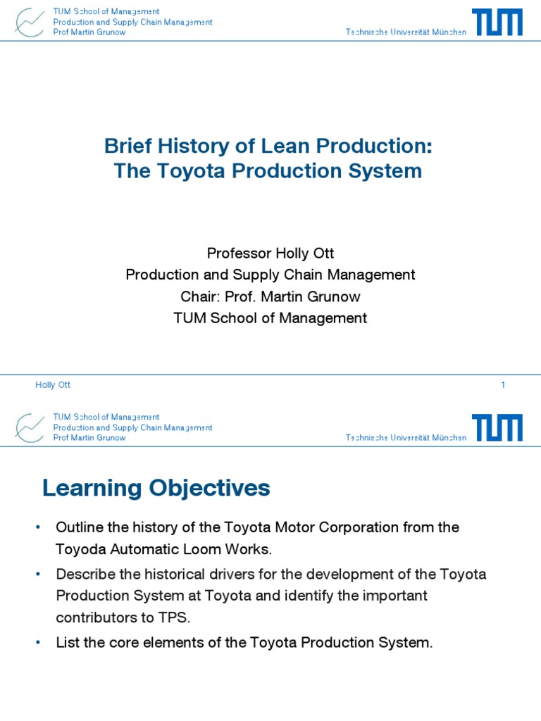 History of Lean Production | PDF | Lean Manufacturing | Logistics