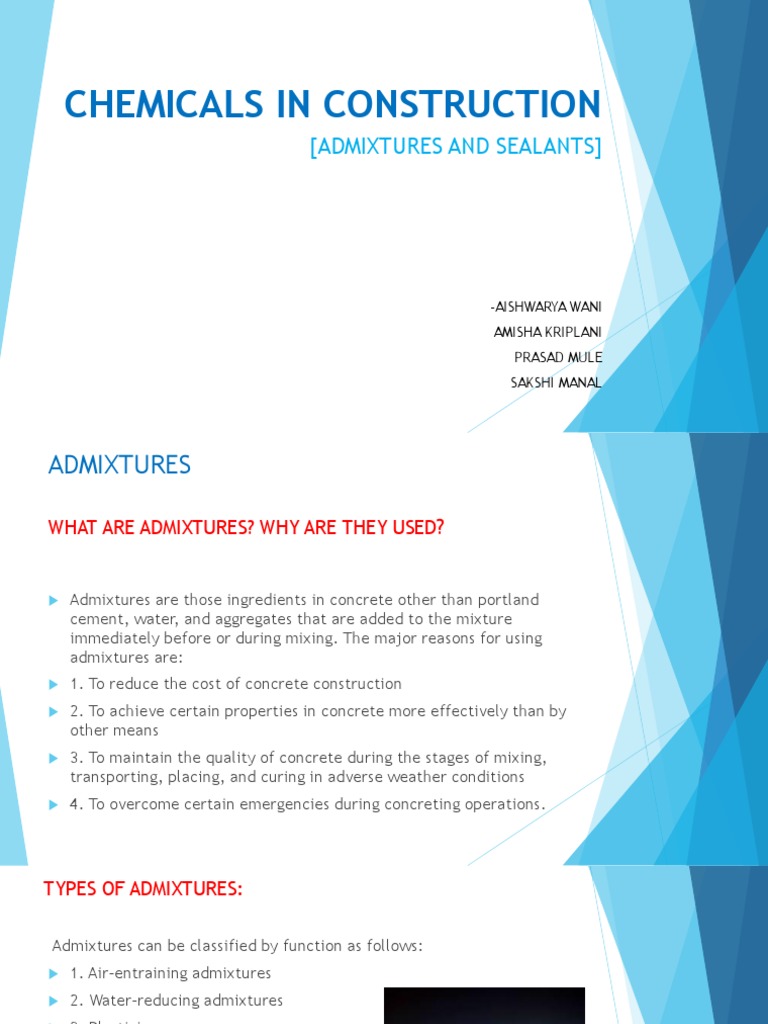 Chemicals in Construction | PDF | Concrete | Structural Engineering