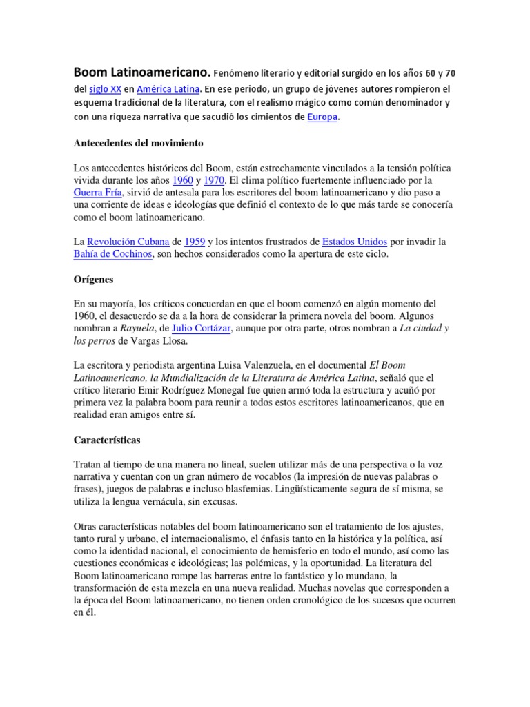 Boom Latinoamericano: Fenómeno Literario | PDF | America latina | Idiomas