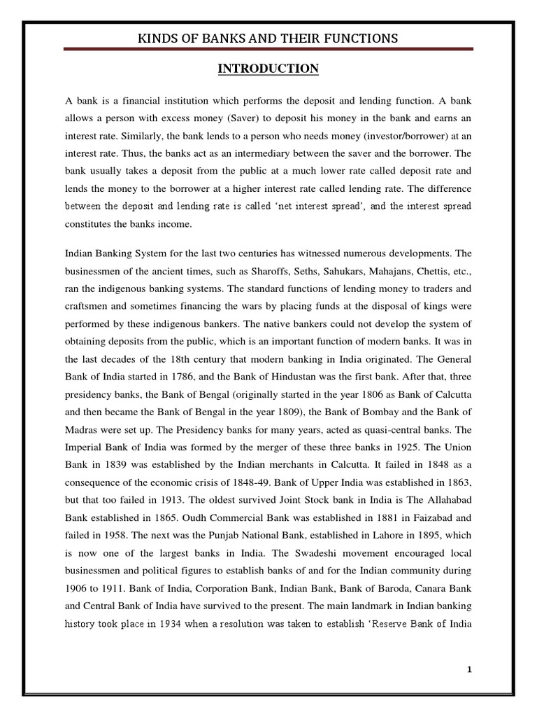 Kinds of Banks and Their Functions | PDF | Reserve Bank Of India | Banks