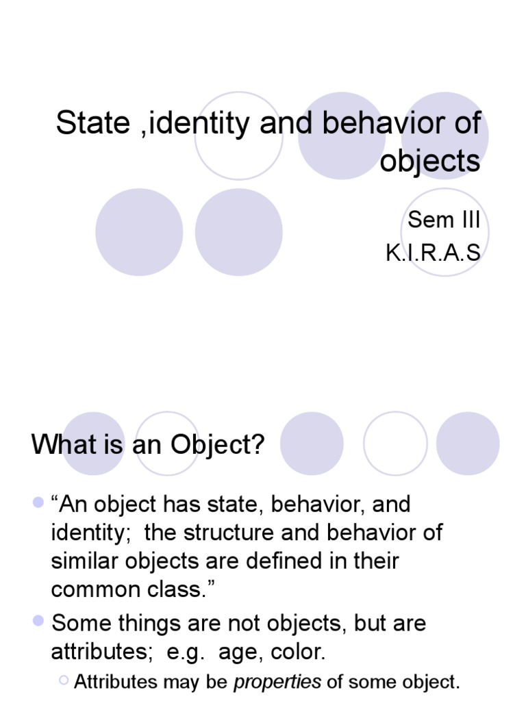 State Identity and Behaviour of Objects | PDF | Class (Computer ...