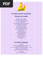 Letras de canciones de Aladdín | PDF | Cocina, comidas y vino | Poesía