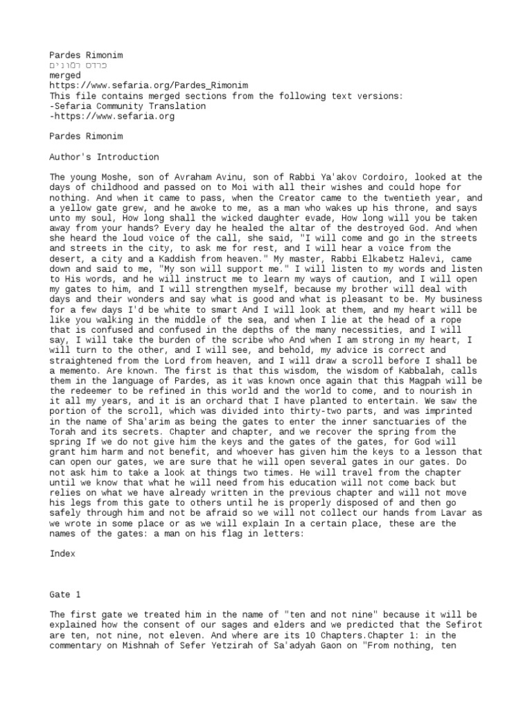 Pardes Rimonim - en - Merged | PDF | Hebrew Words And Phrases | Foreign ...