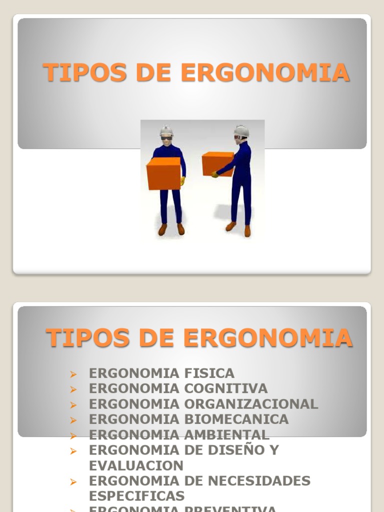 Tipos de Ergonomia | PDF | Factores humanos y ergonomía | Sicología