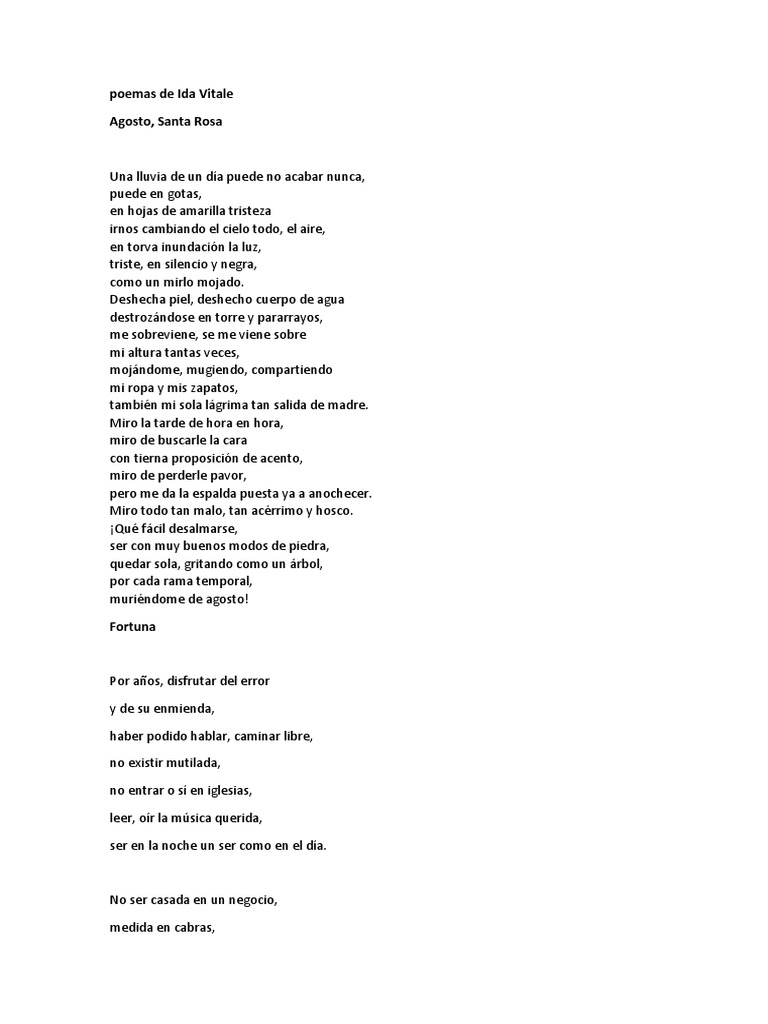 Poemas De Ida Vitale Pdf Naturaleza