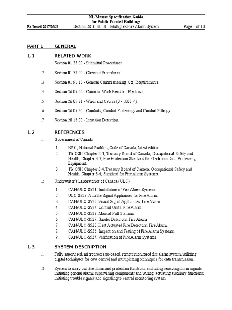 NL Master Specification Guide For Public Funded Buildings: Re-Issued ...