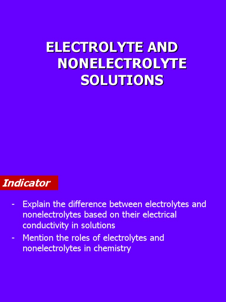 Electrolytes and Nonelectrolytes | PDF