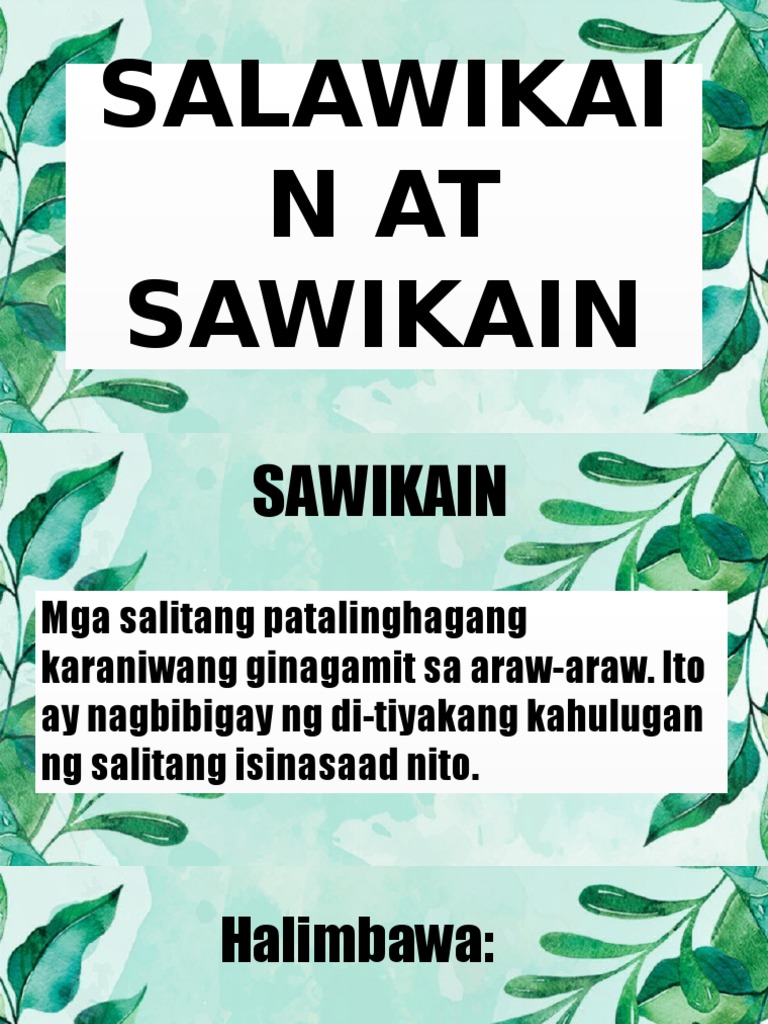 Salawikain at Sawikain | PDF