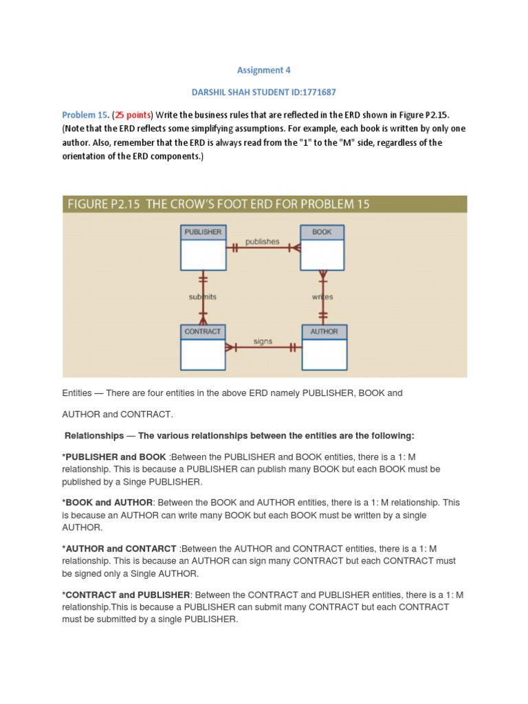 Assignment 4 Fundamental of Data Base | PDF | Table (Database) | Data Model