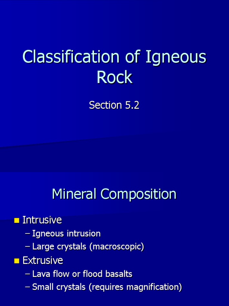 5.2 Classification of Igneous Rock | PDF