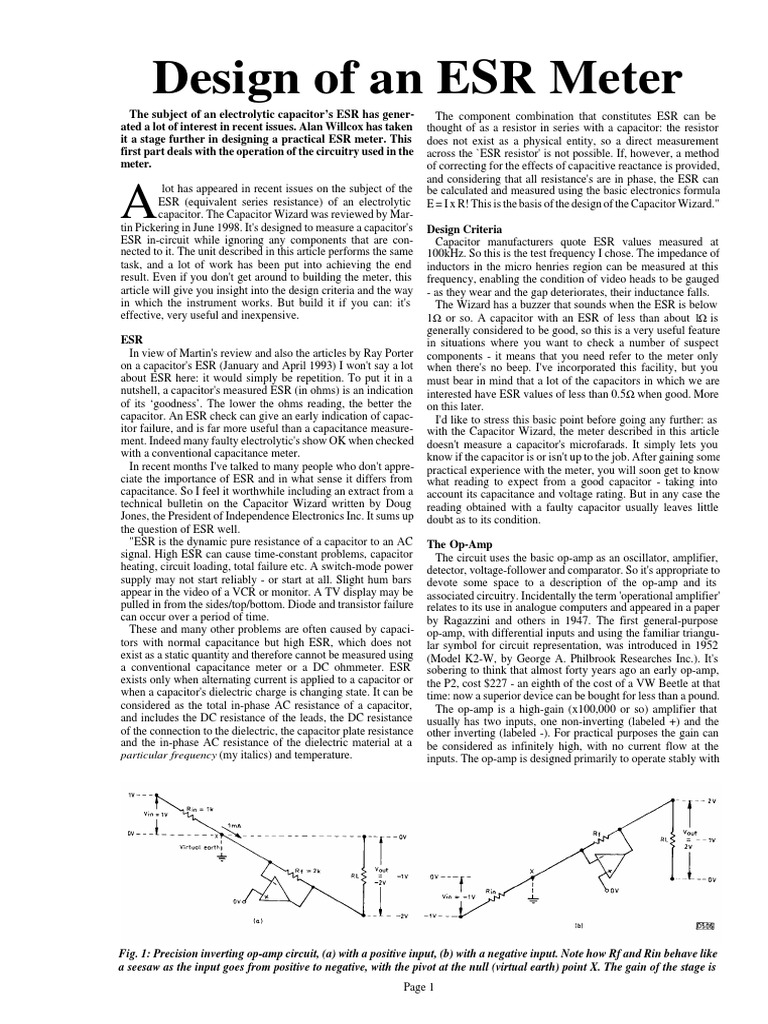 Esr Meter | PDF | Operational Amplifier | Amplifier