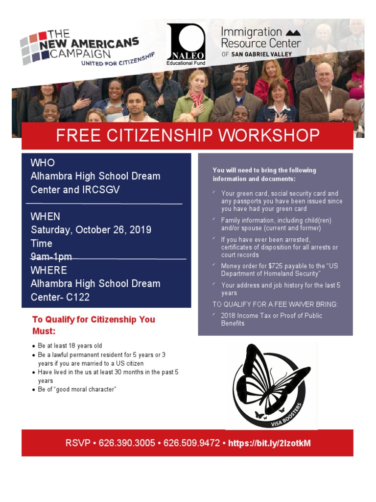 Citizenship Workshop Flyer Oct 26 English | PDF | Citizenship Of The ...