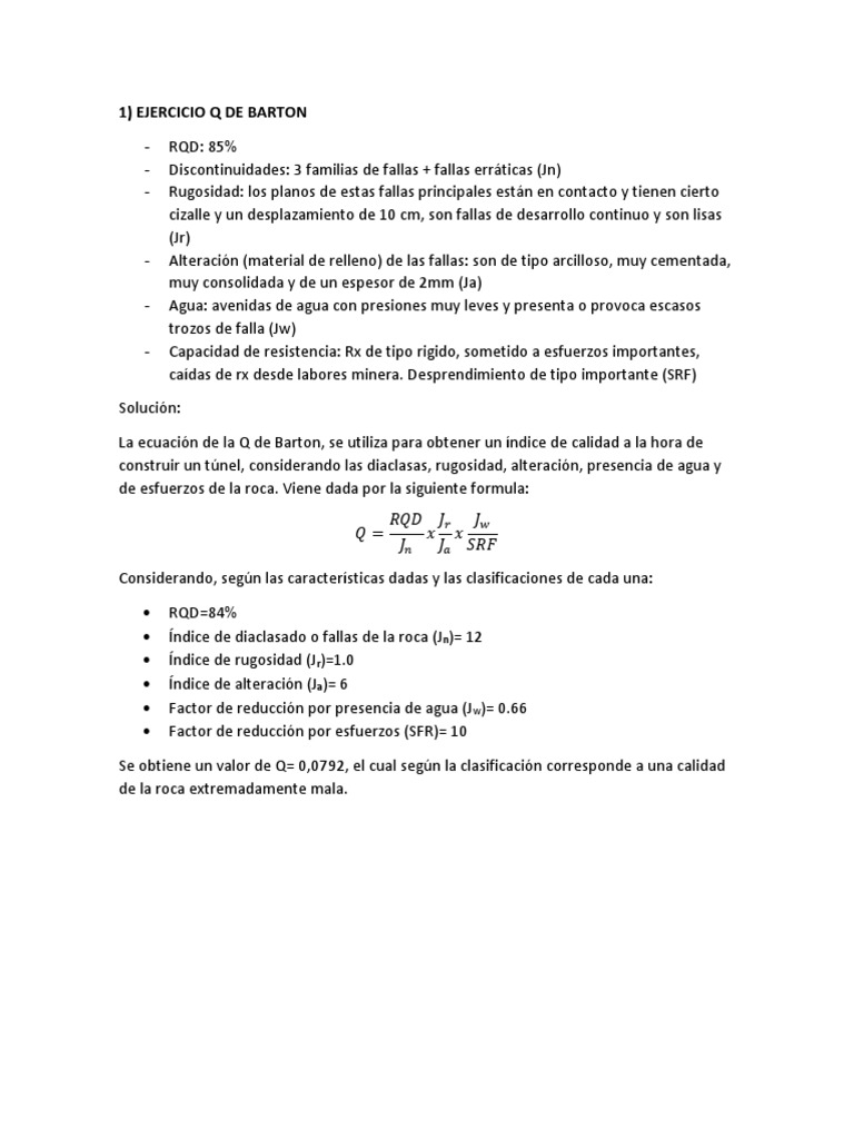 1) Ejercicio Q de Barton | PDF